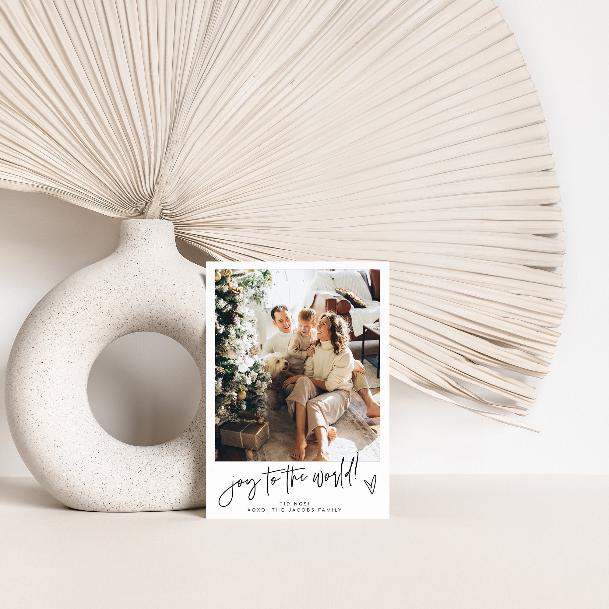 Modern Christmas Card, Joy to the World Christmas Card, Minimalist ...