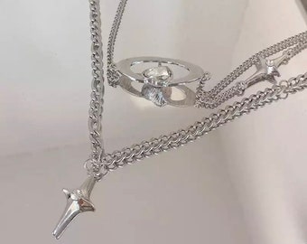 Cyber Y2k Cross Necklace - Etsy