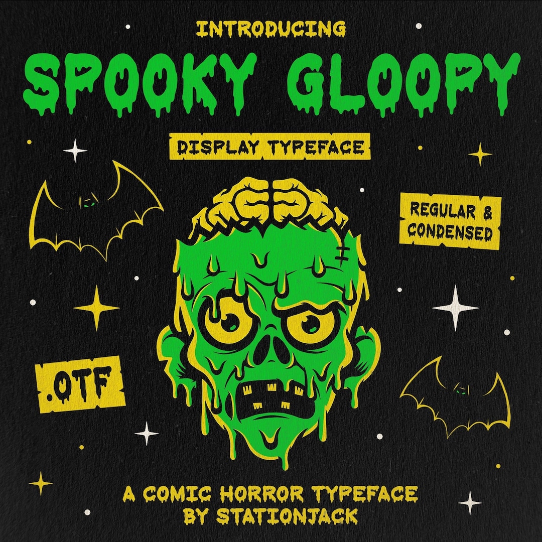 Comic Horror Display Font / OTF File / Typeface / Spooky / Commercial ...