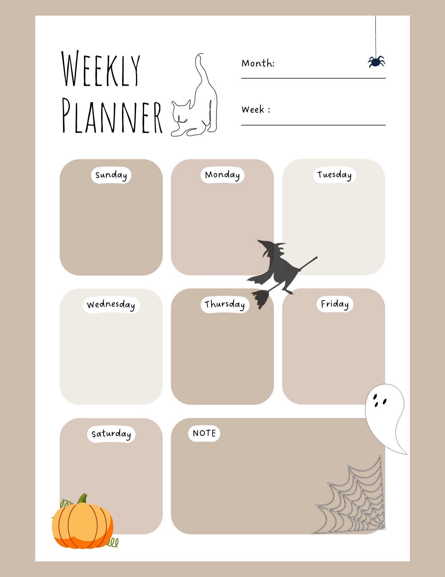 Digital Halloween Themed Weekly Planner!! - Etsy