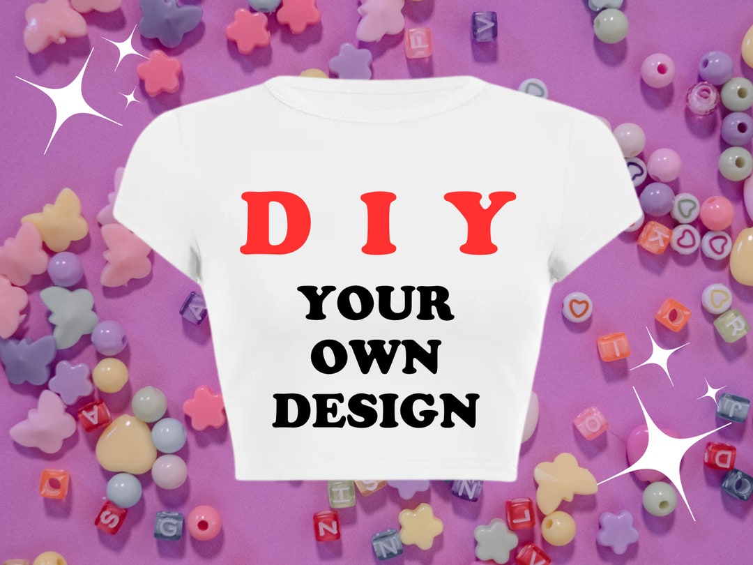 Personalised Custom Baby Crop T-shirt, Print Your Own Crop Top, DIY ...