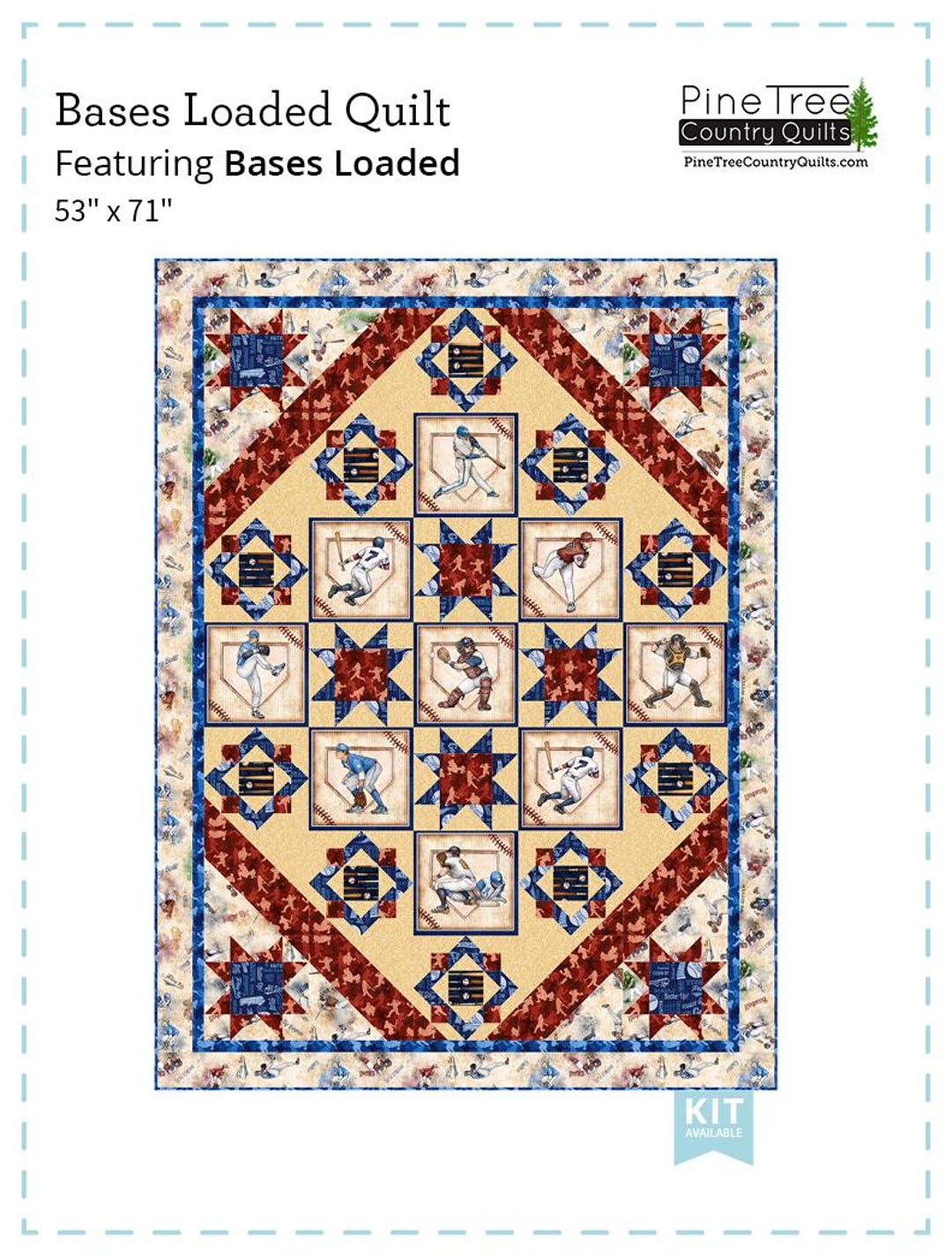 Bases Loaded Quilt Kit From QT Fabrics Featuring Bases Loaded ...