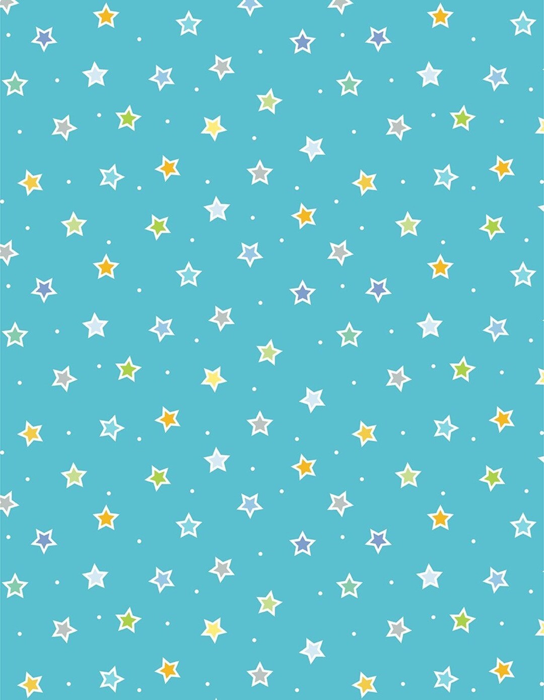 Benartex - Sweet Safari - Sweet Stars - Turquoise - 09897-84 BTY - Etsy