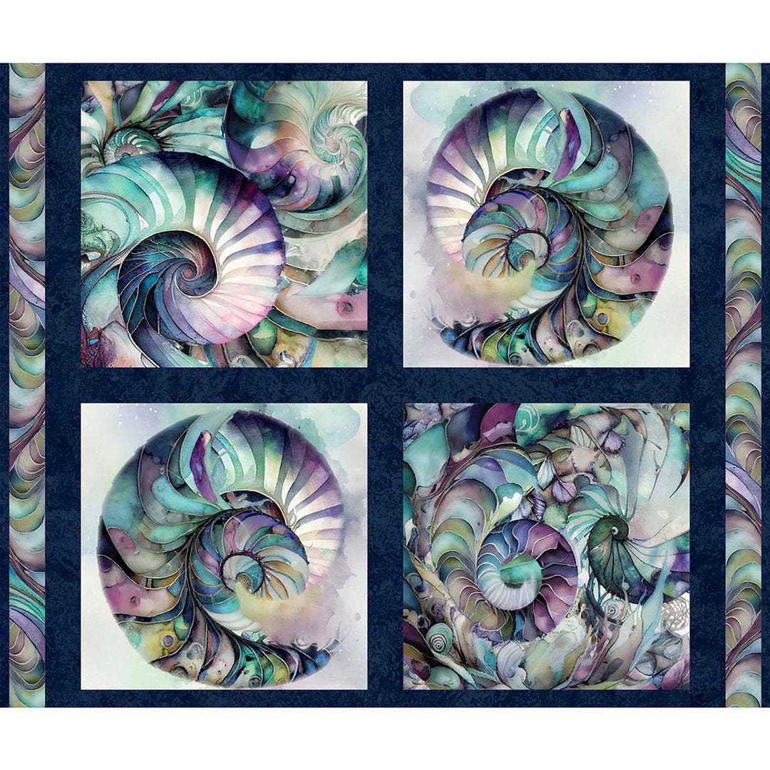 Seashell Soiree - 36" Panel - by QT Fabrics - 30301-N - by the Yard and ...