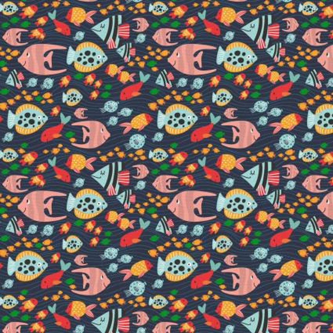 Marine Marvels - School of Fish - Navy - 120-4533, With Free Shipping ...