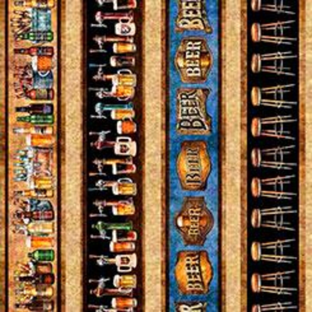 Brewmaster Beer Stripe Fabric – 30916-X Multi-color Decorative Print - Etsy