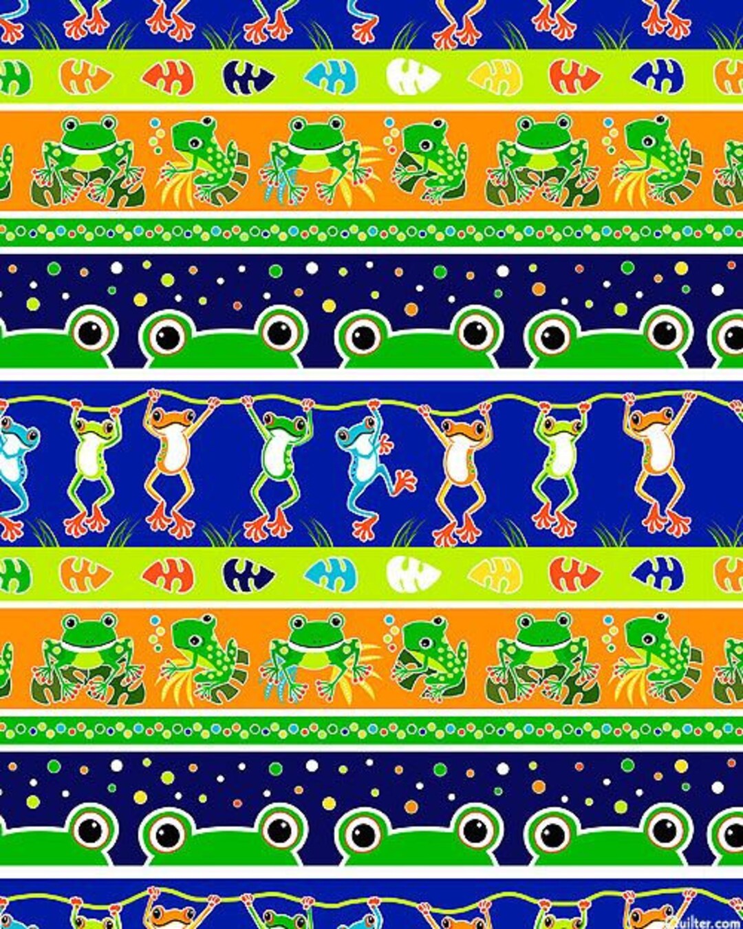 Benartex Toadally Cool Stripe Multi glow in the Dark, 9828GL-99 by the ...