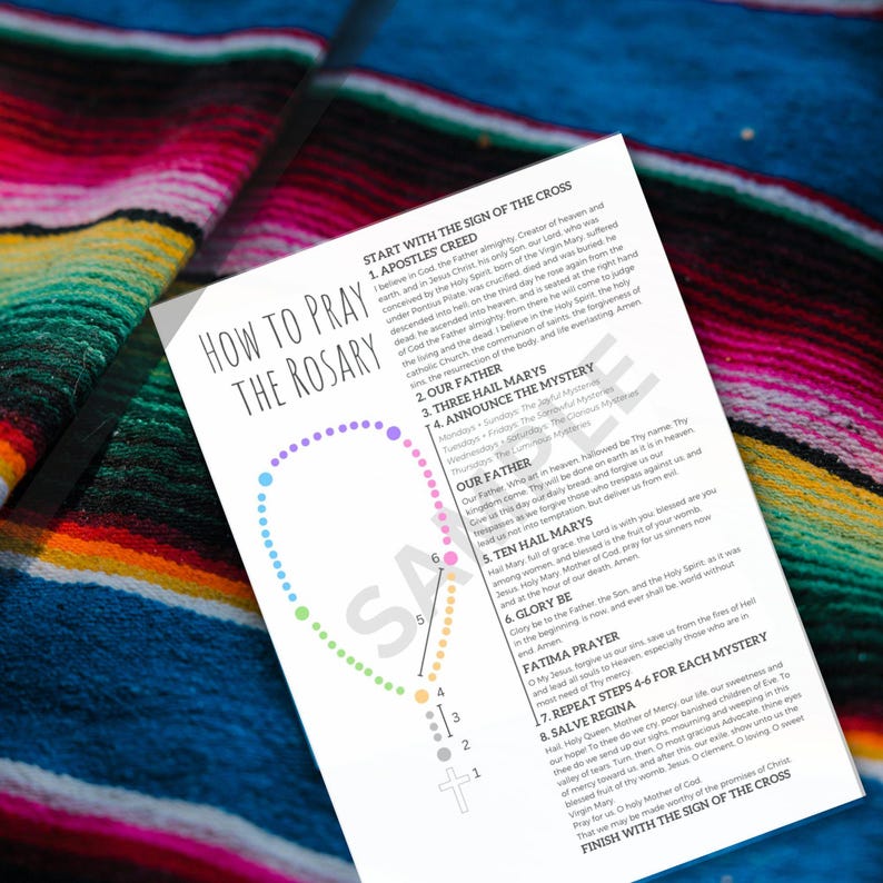 Rainbow How to Pray the Rosary,group Prayer Reference,all Prayers for ...