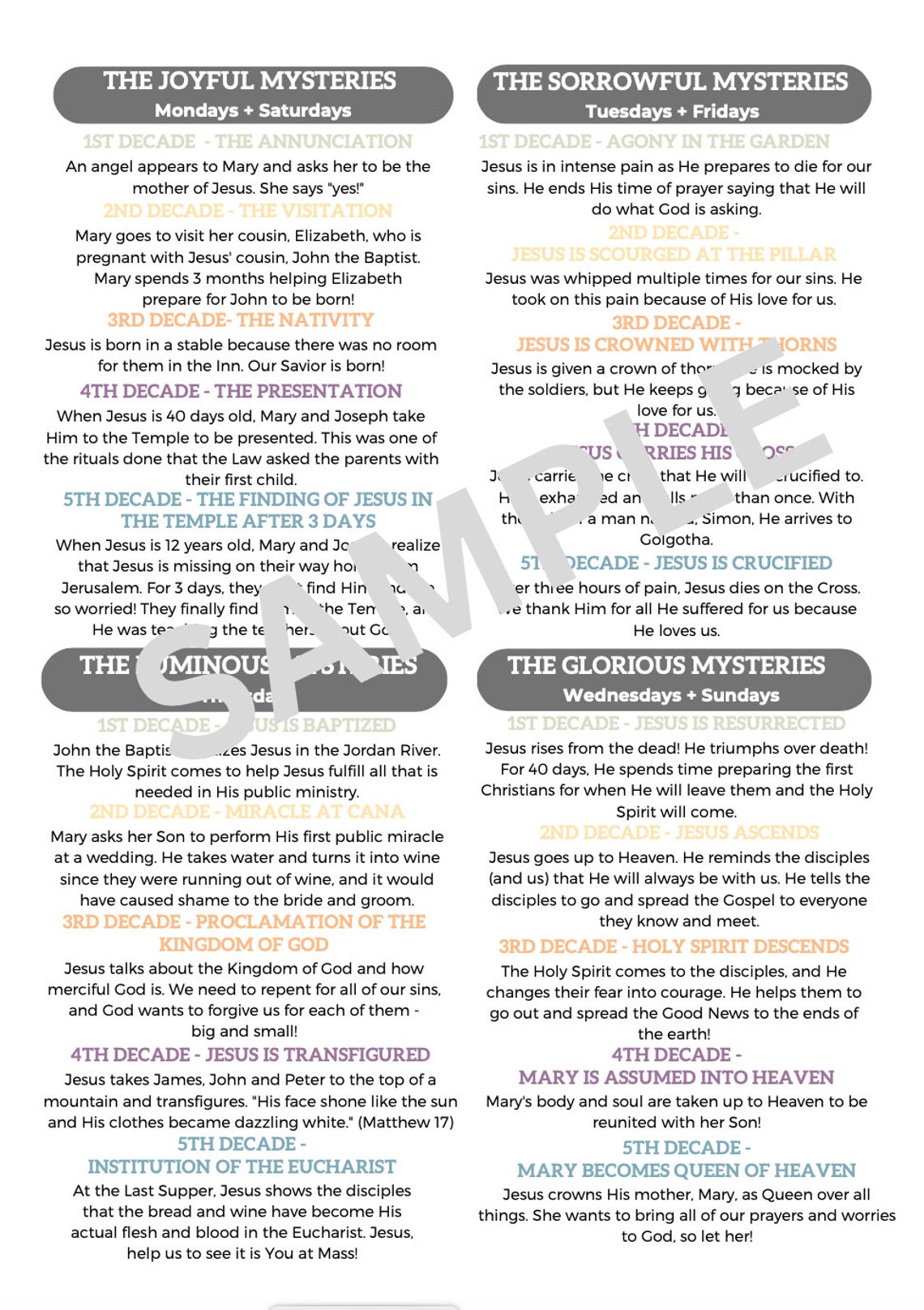 Boho How to Pray the Rosary, Group Prayer Reference, All Prayers for ...