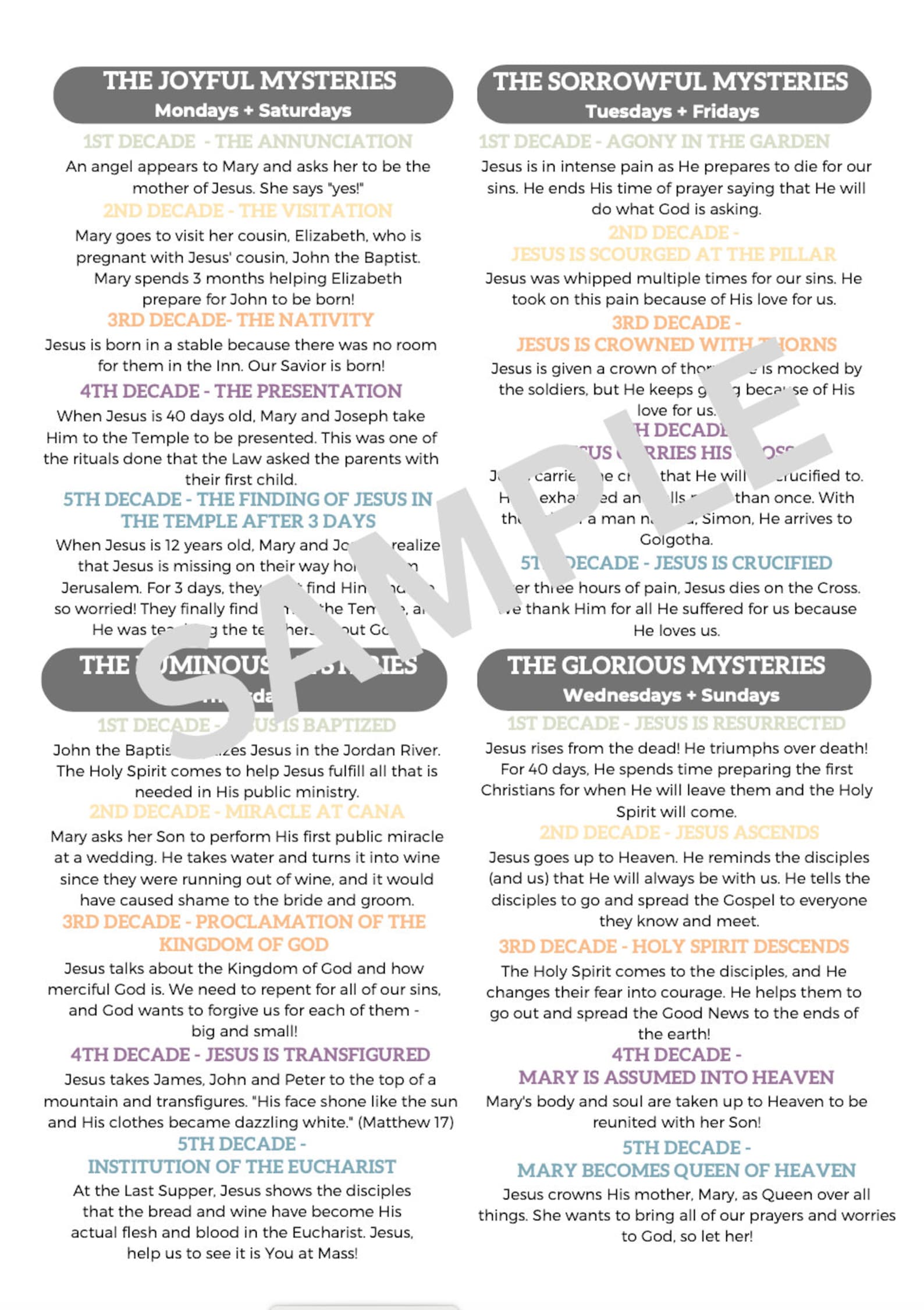 Boho How to Pray the Rosary, Group Prayer Reference, All Prayers for ...