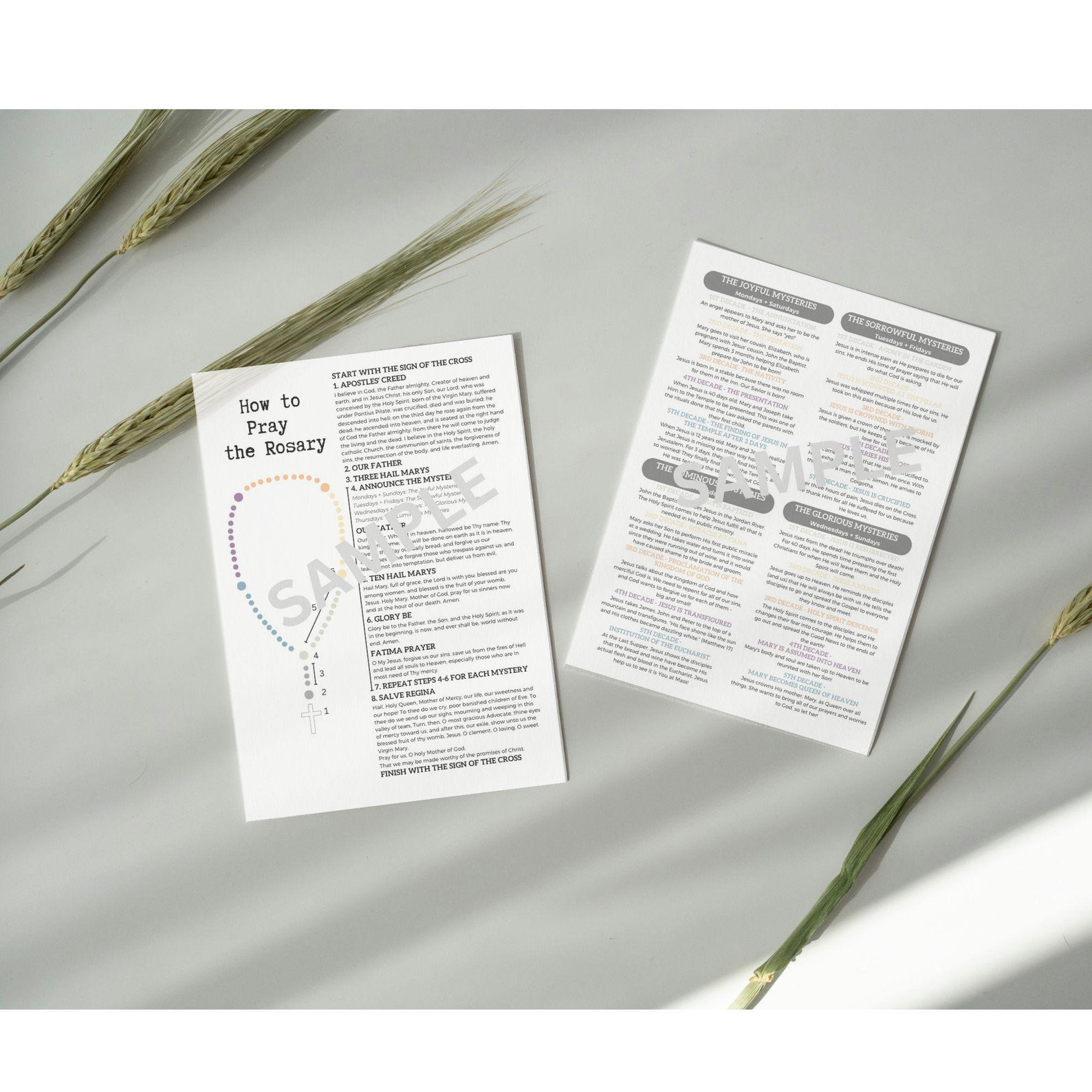 Boho How to Pray the Rosary, Group Prayer Reference, All Prayers for ...