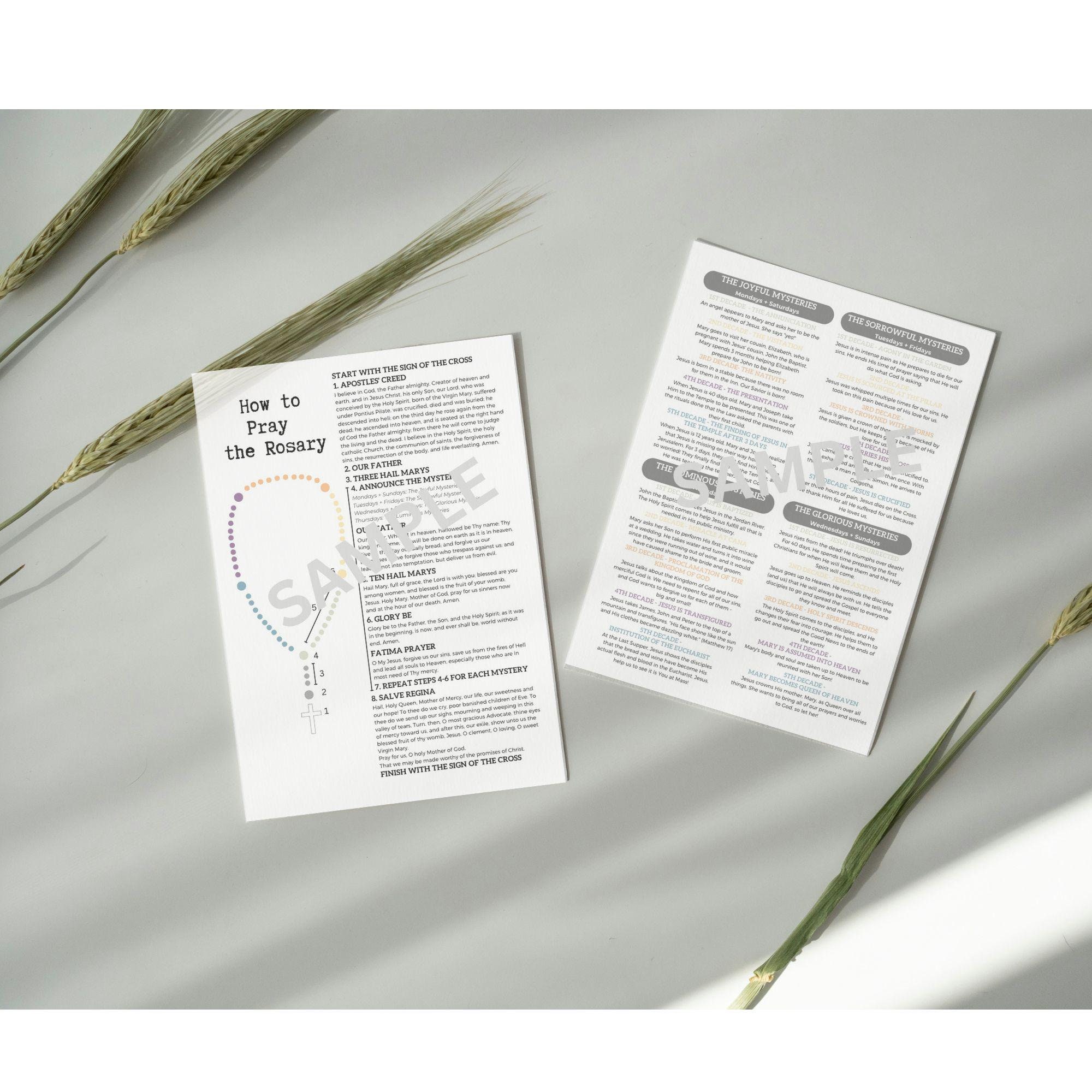 Boho How to Pray the Rosary, Group Prayer Reference, All Prayers for ...