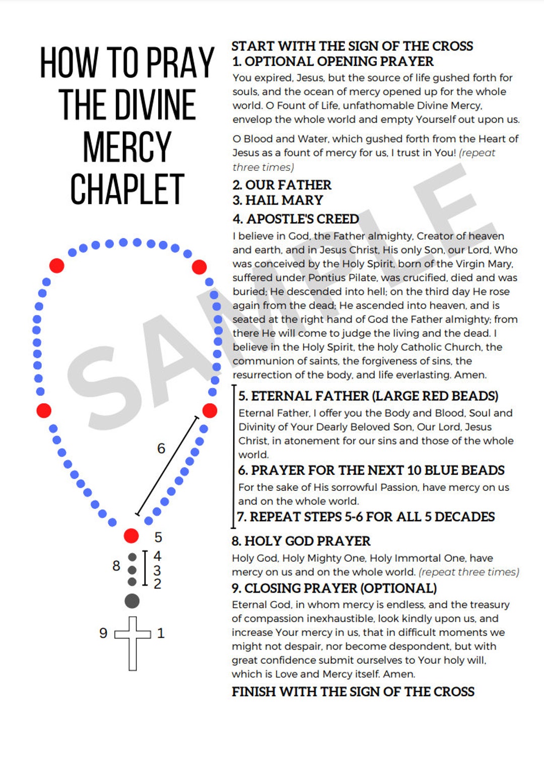 How to Pray Divine Mercy Chaplet, Divine Mercy Rosary Beads, Group ...