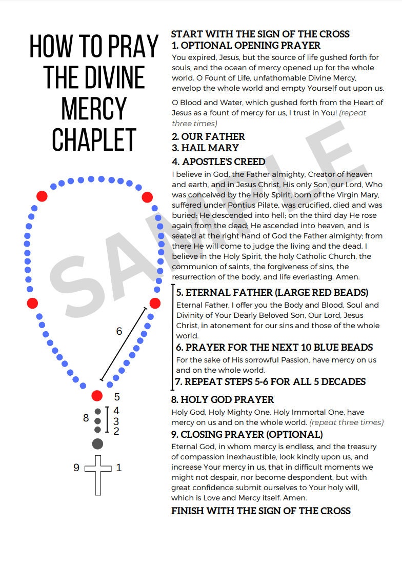 How to Pray Divine Mercy Chaplet, Divine Mercy Rosary Beads, Group ...
