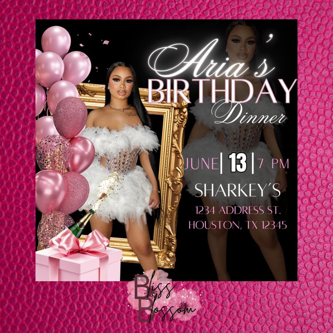 DIY Frame Birthday Dinner Flyer; Party Flyer; DJ Flyer; That Girl Flyer ...
