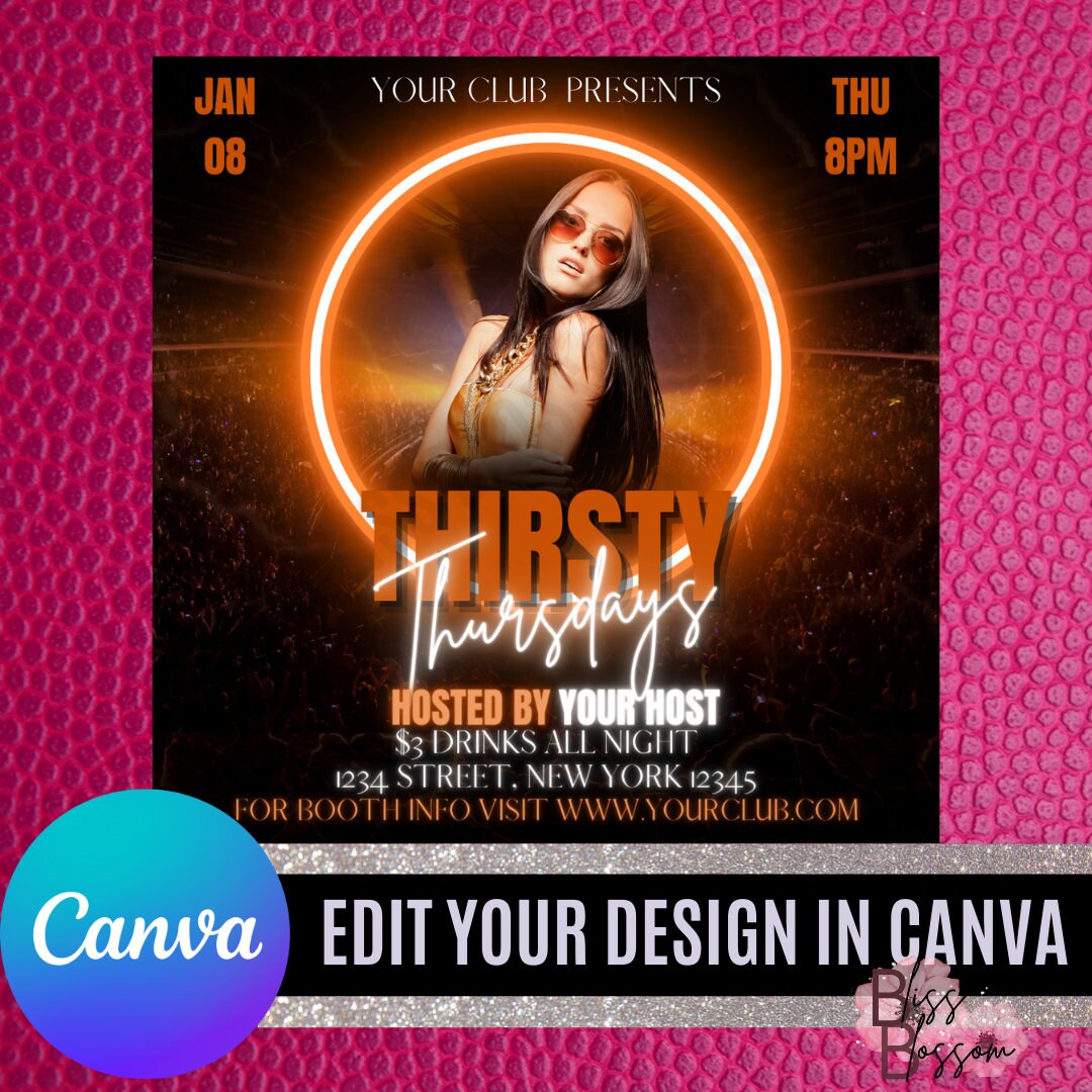 Thirsty Thursday Club Flyer - Etsy