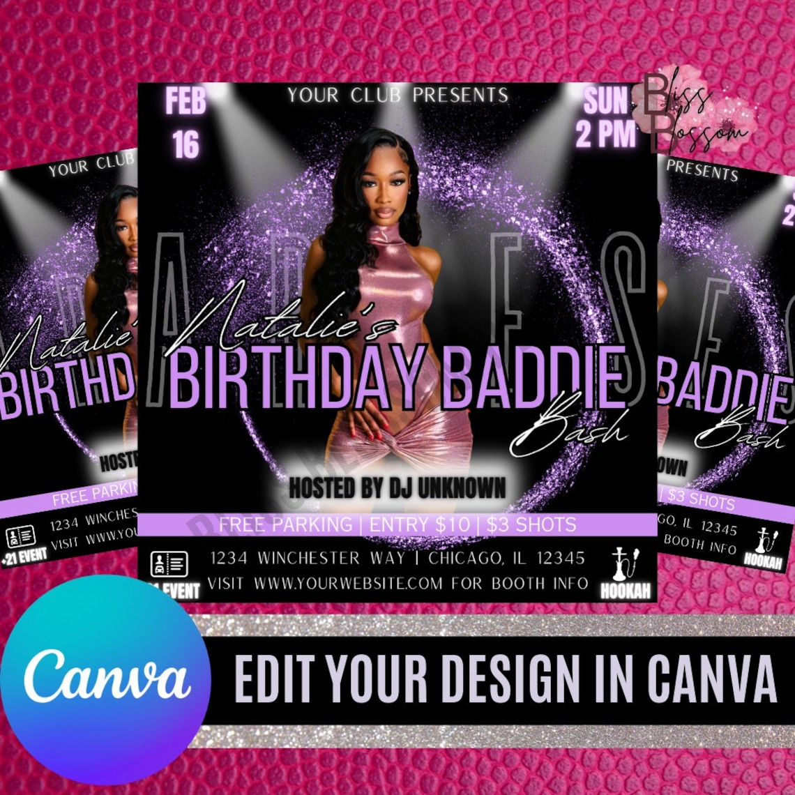 Birthday Girl Club Flyer; Party Flyer; DJ Flyer; That Girl Flyer ...