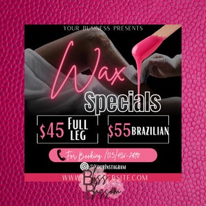 DIY Wax Specials Flyer; Esthetician; Wax - Etsy