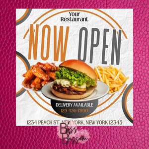DIY Restaurant Now Open Flyer, Food Truck Flyer, Chef Flyer, Restaurant ...