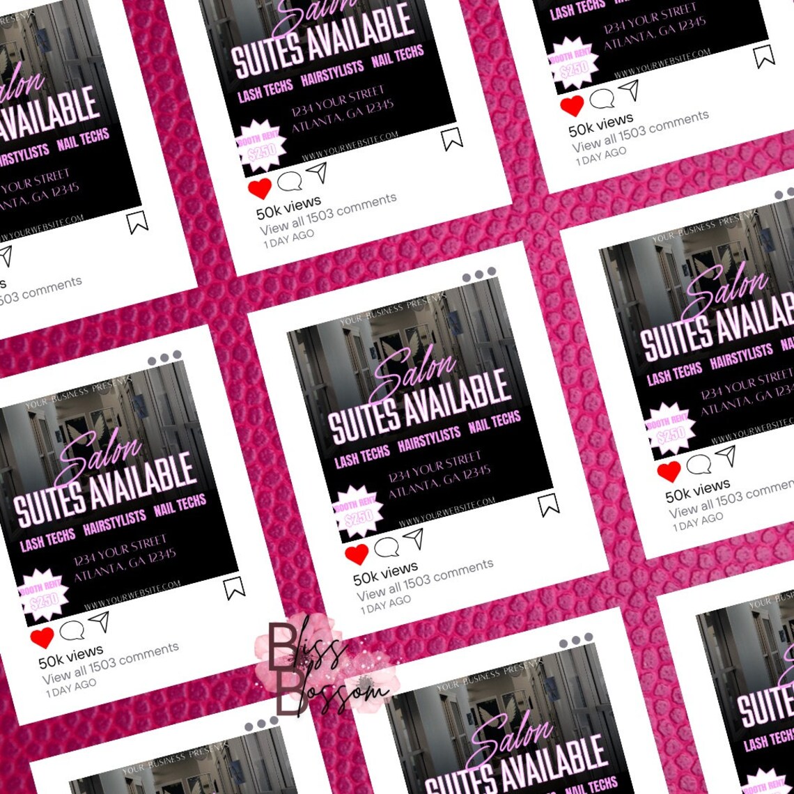 Salon Suites Flyer; Hair Stylist; Nail Tech; Lash Tech; Esthetician - Etsy