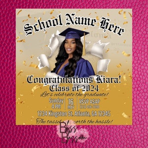 Graduation Pop Out Invitation; Diploma Invitation; Class of 2025 ...