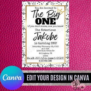 The Notorious One Birthday Invitation, First Birthday - Etsy