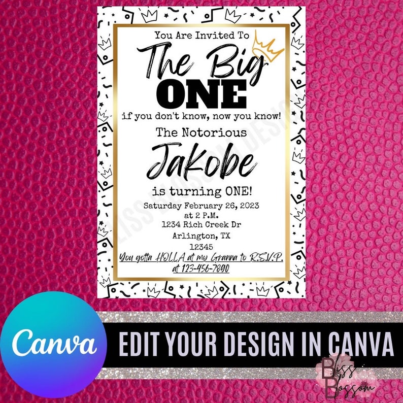 The Notorious One Birthday Invitation First Birthday - Etsy