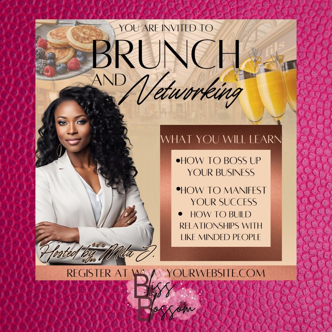 DIY Brunch and Networking Flyer, Networking Social Media Flyer ...