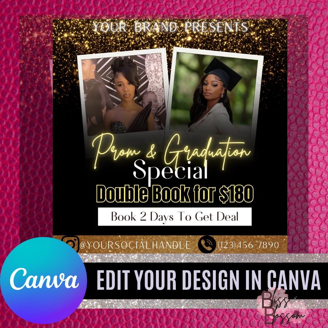 DIY Prom & Graduation Special Flyer, Prom Makeup Flyer, Makeup Booking ...