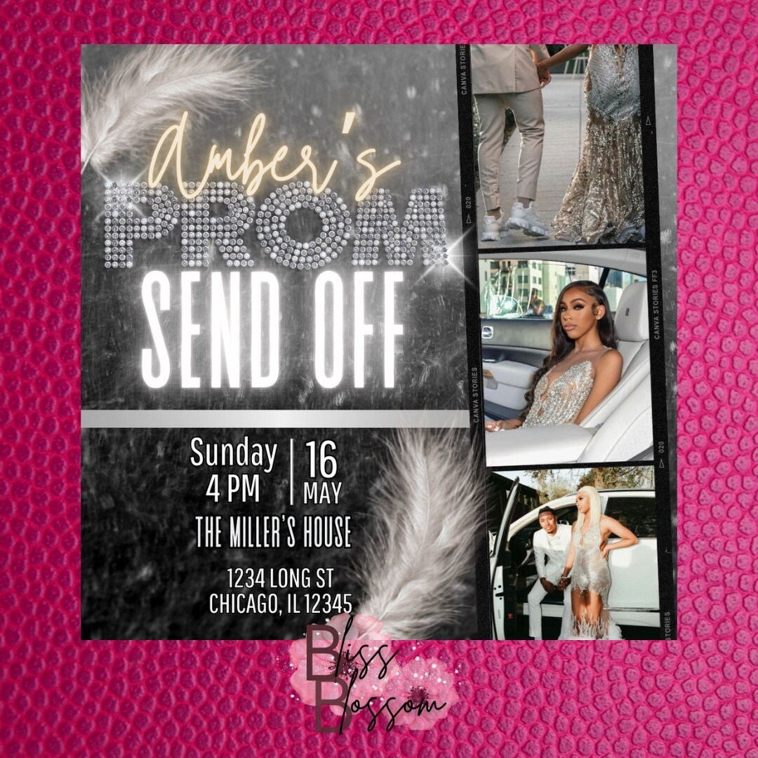 DIY Feather Prom Send off Flyer, Prom Send off Invitation - Etsy