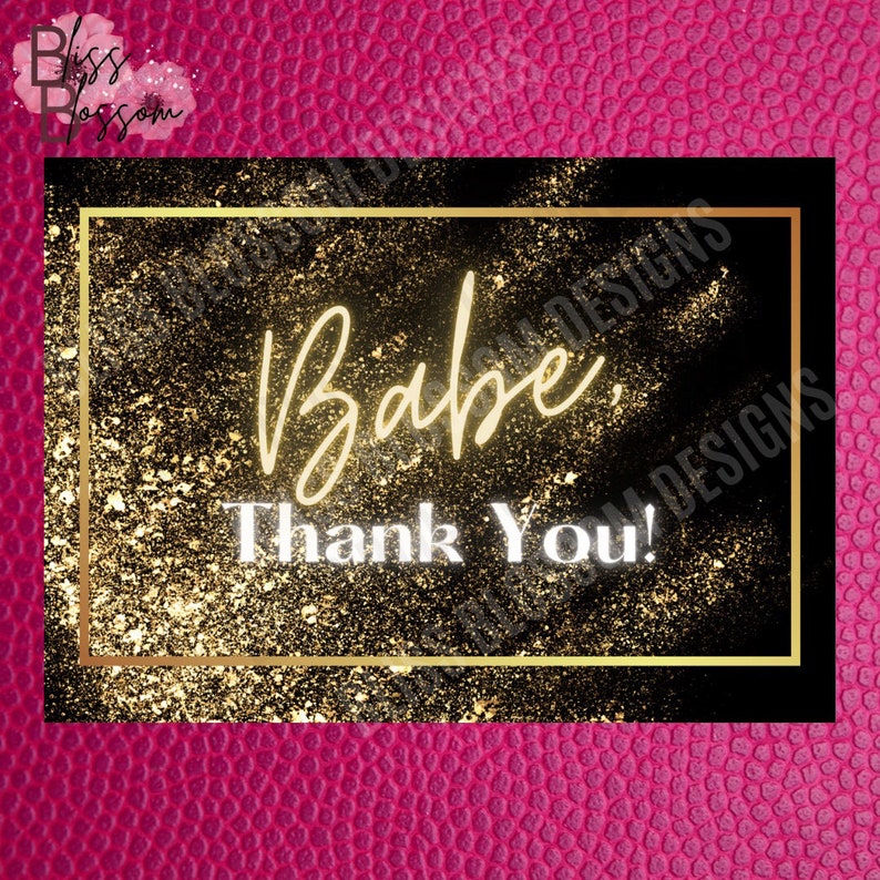 Gold Babe Thank You Card - Etsy Gold Babe Thank You Card - Etsy