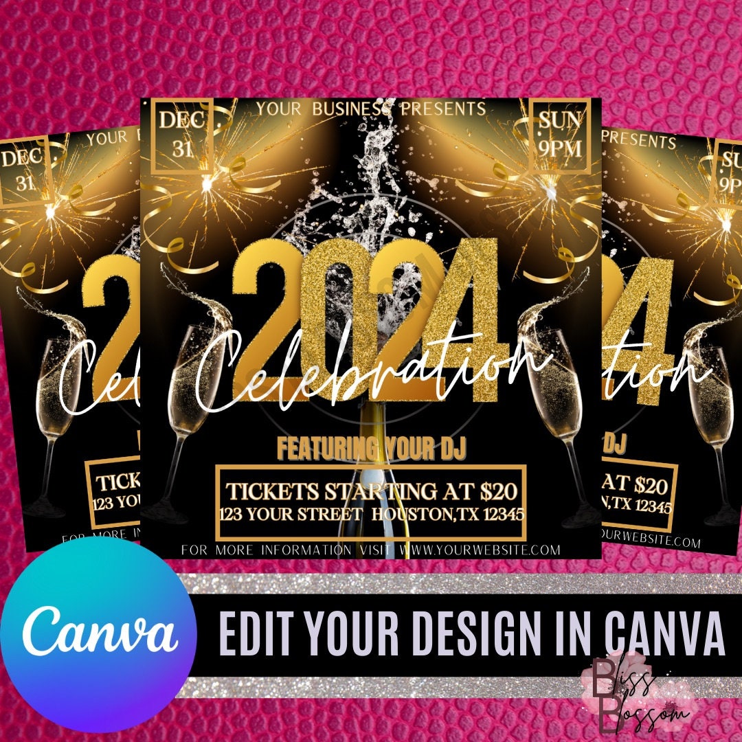 2024 New Year Party Flyer; Club Flyer; New Year Party; Digital Download ...