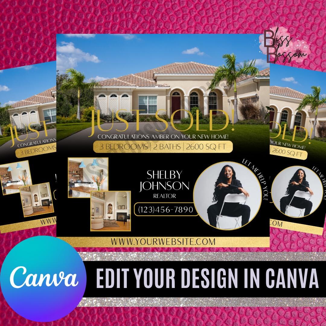 DIY Just Sold Real Estate Agent Flyer; Real Estate Flyer; New Home ...