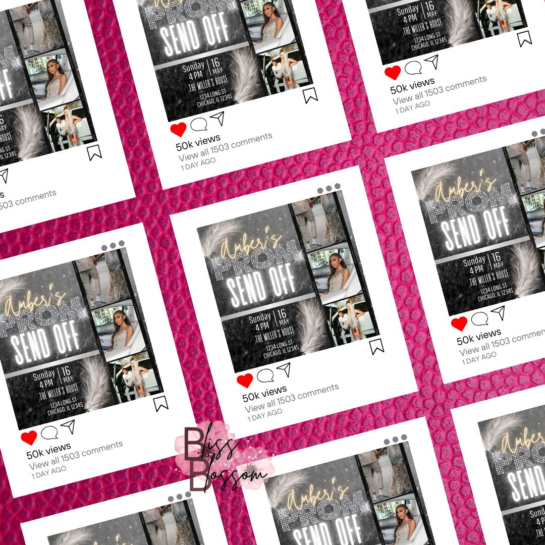 DIY Feather Prom Send off Flyer, Prom Send off Invitation - Etsy