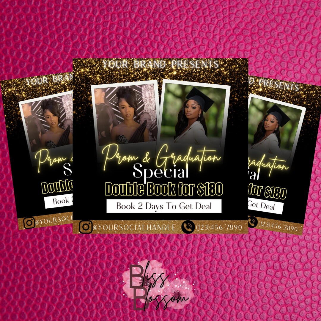 DIY Prom & Graduation Special Flyer, Prom Makeup Flyer, Makeup Booking ...