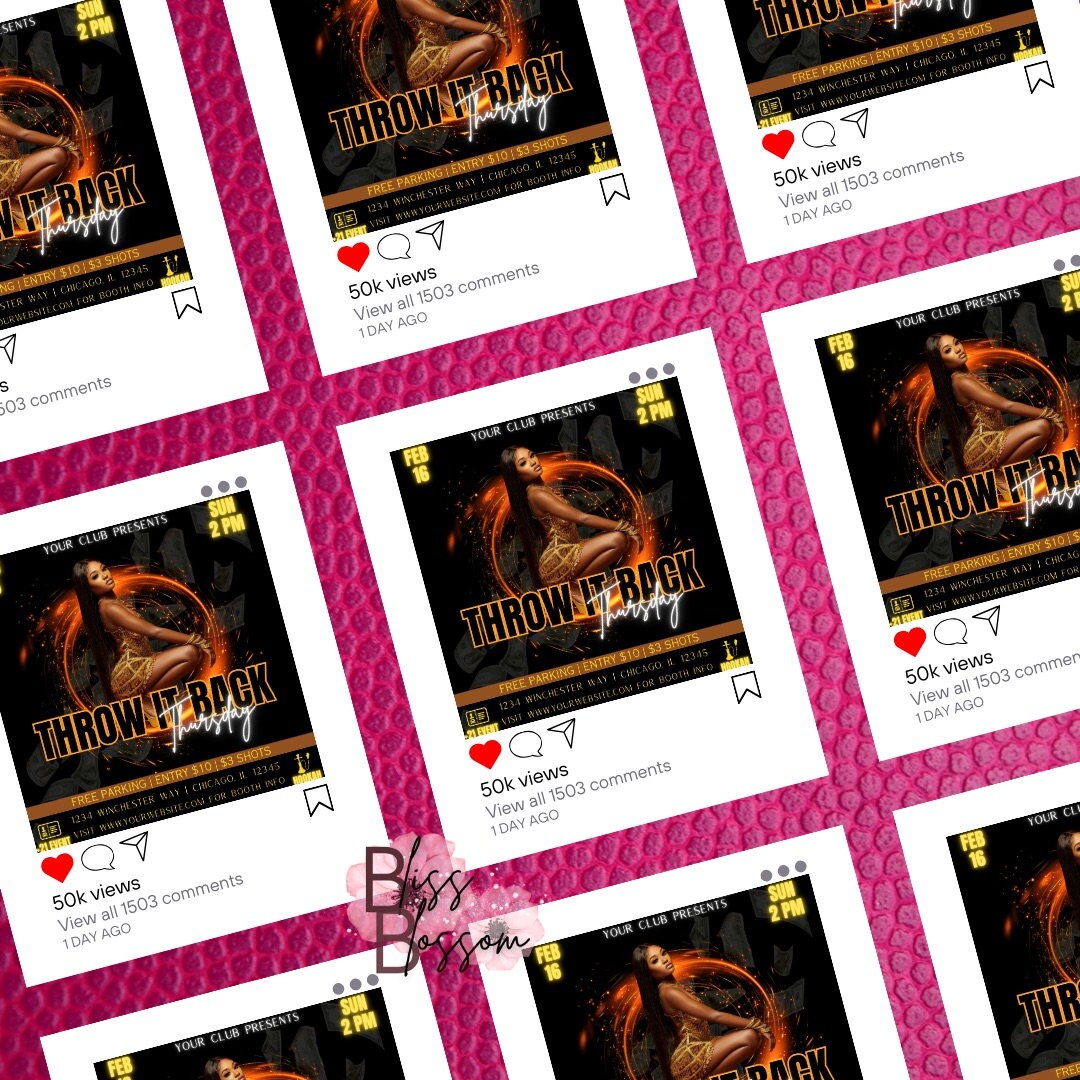 Throw It Back Thursday Club Flyer Bundle Party Flyer DJ Flyer - Etsy