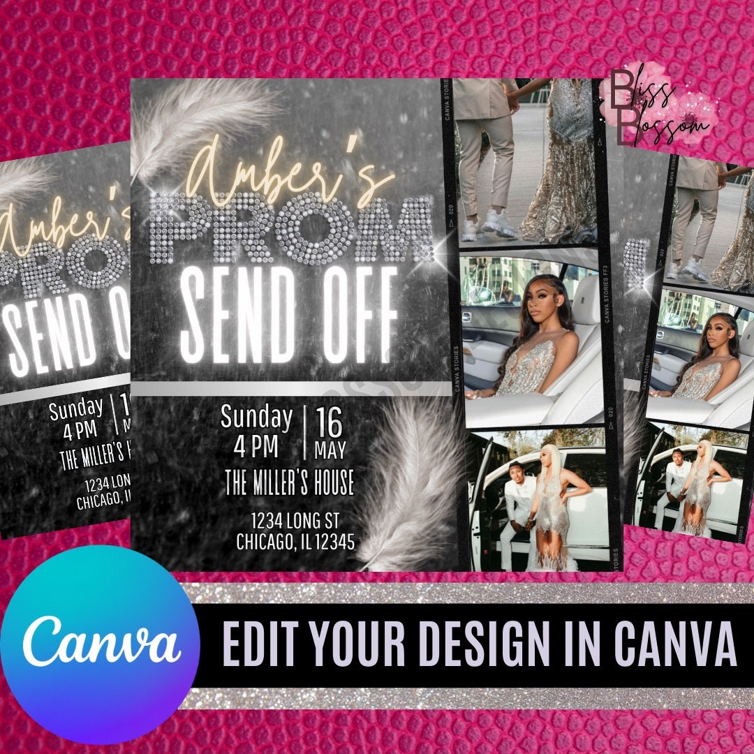 DIY Feather Prom Send off Flyer, Prom Send off Invitation - Etsy