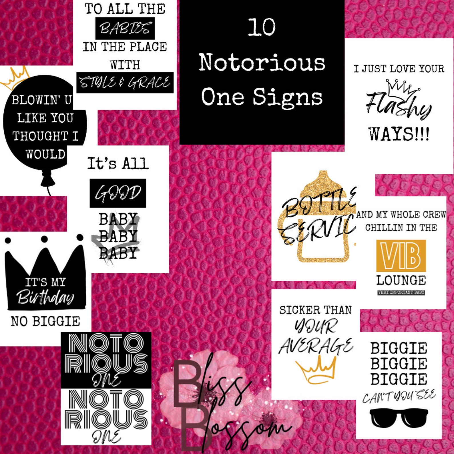 10 Notorious One Birthday Signs, First Birthday Signs - Etsy
