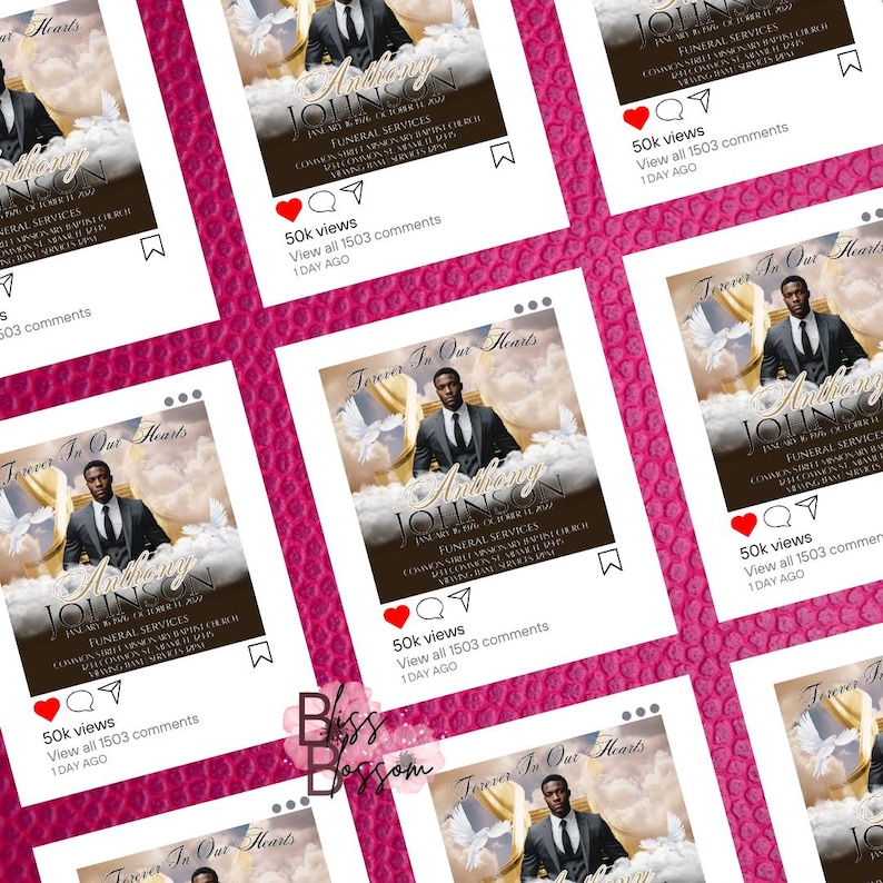 DIY Forever in Our Hearts Funeral Services Flyer; Rest in Peace Editable Flyer - Etsy