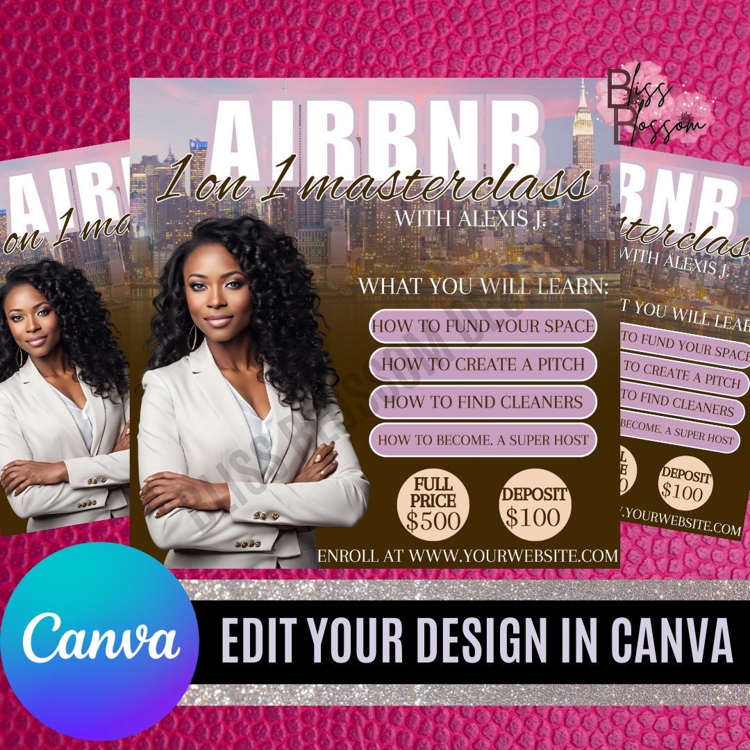 DIY Airbnb Masterclass Flyer, Airbnb Social Media Flyer, Entrepreneur Flyer - Etsy