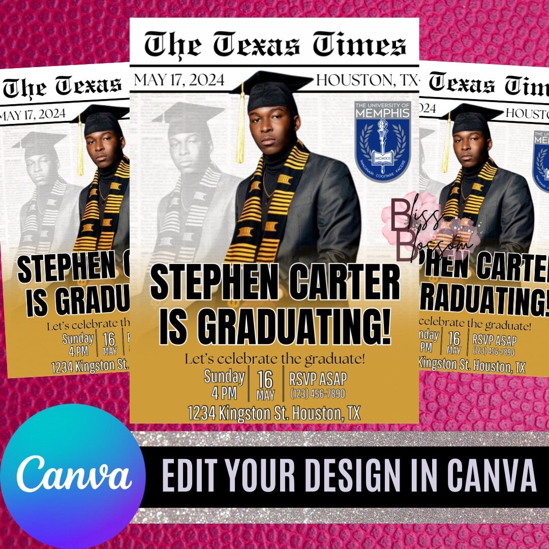 Graduation Newspaper Invitation; Class of 2024; Graduation Flyer; 2024 ...