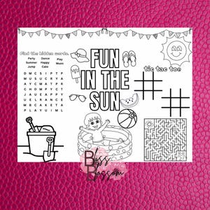 Fun in the Sun Coloring Page; Kids Coloring Page; Birthday Coloring ...