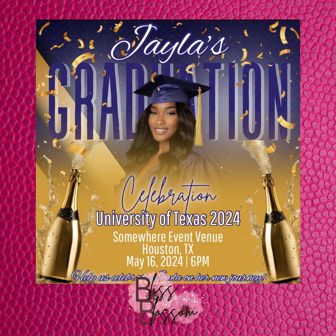 Graduation Champagne Invitation Class of 2024 Graduation Flyer 2024 ...