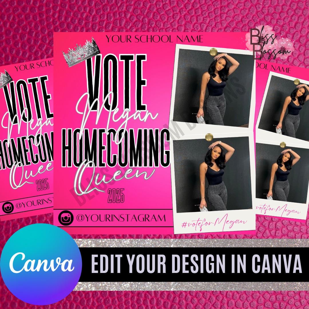 DIY Homecoming Queen Vote Flyer; High School Homecoming; College ...
