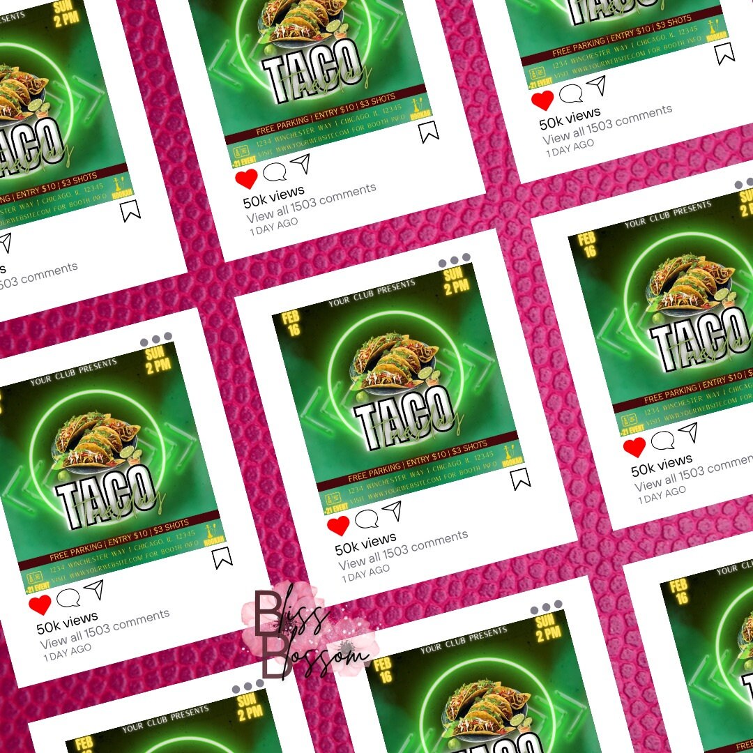 Taco Tuesday Club Flyer Bundle Party Flyer DJ Flyer - Etsy