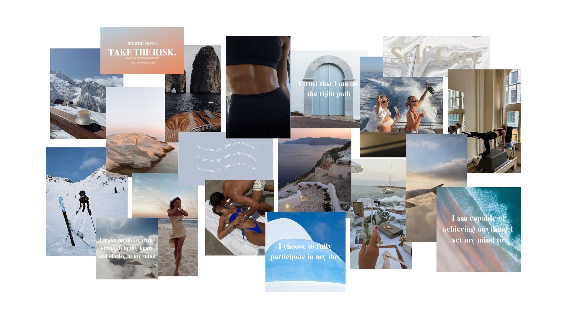 2023 Vision Board Kit Sunset & Blue Manifestation Card Bundle | Vision ...