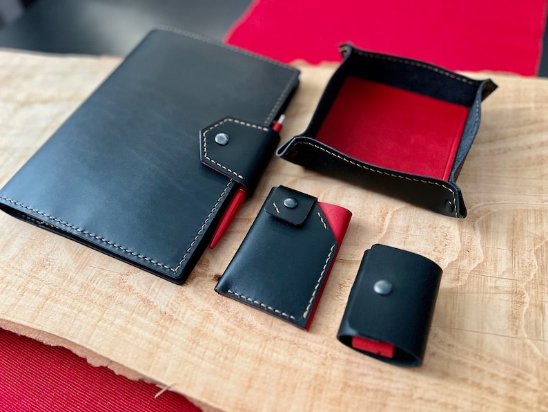 A5 Notebook Leather Cover Pattern V1.0 With Pen and Cards Holders DIY ...