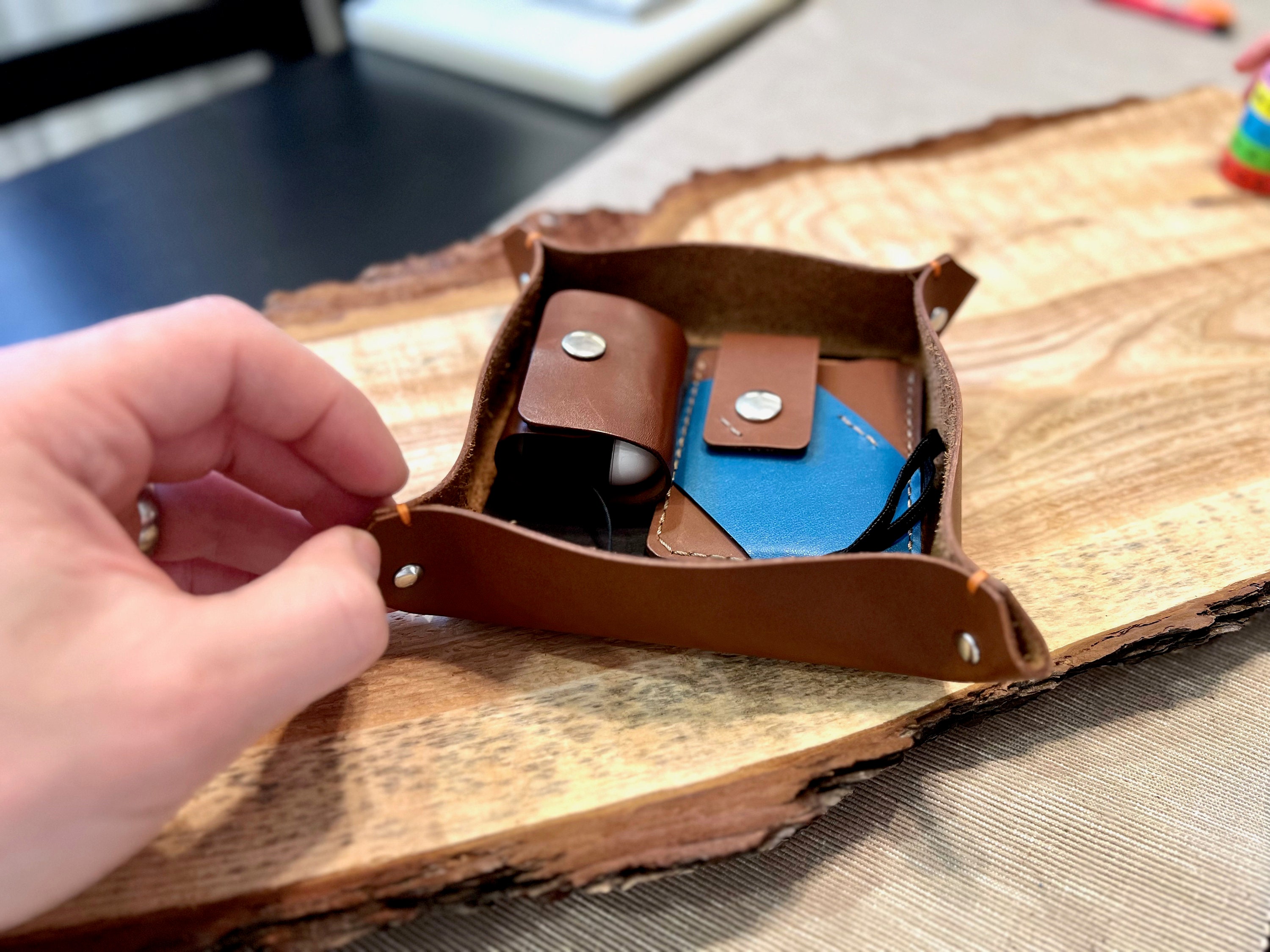 Leather Tray Small Handmade Organizers for Wallets, Phones, Keys DIY ...