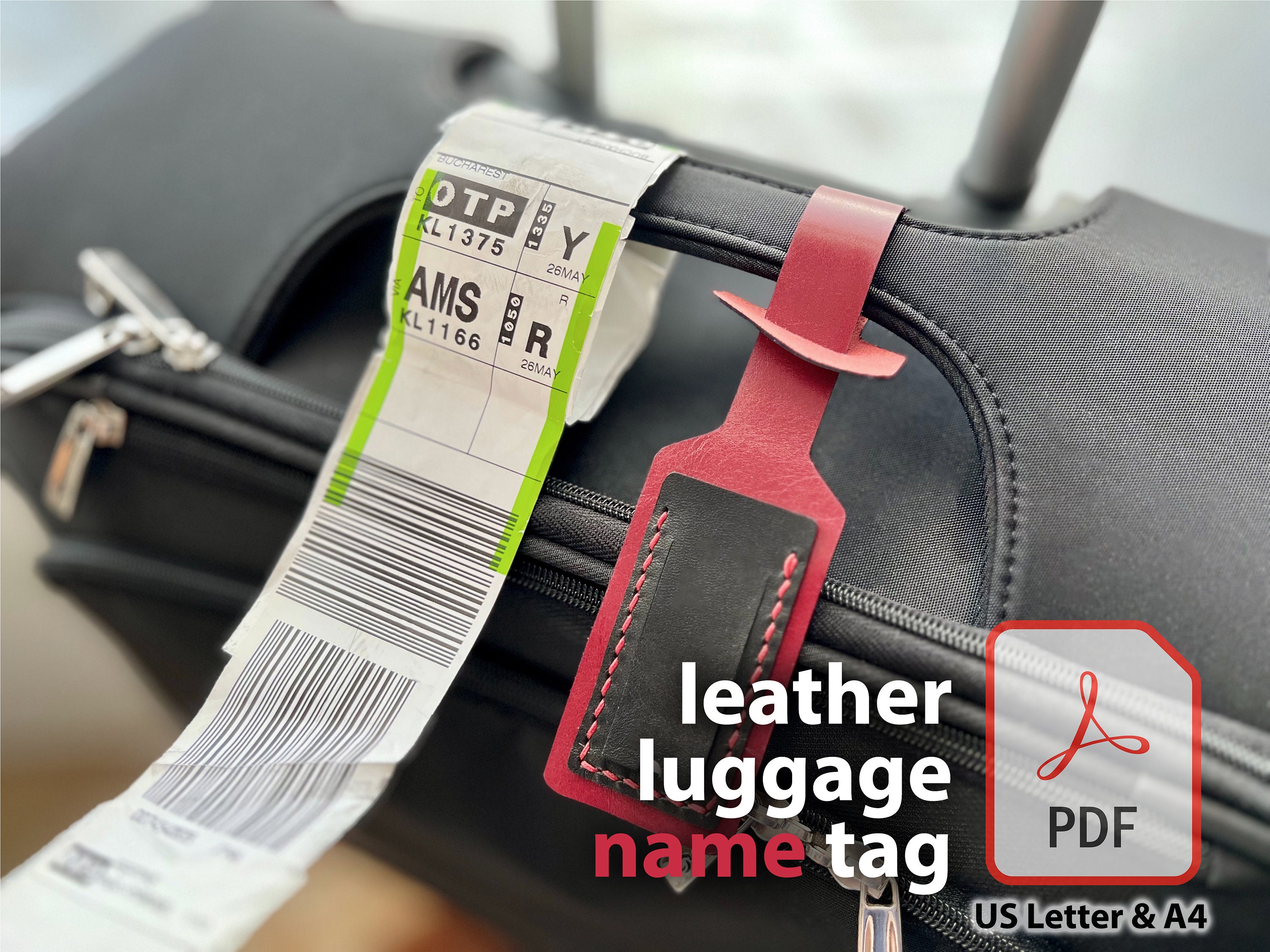 Leather Luggage Name Tag PDF Pattern Travel in Style With Customized ...