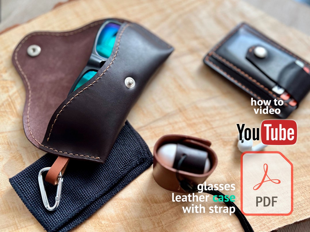 Handcrafted Leather Glasses Case Pattern Eyewear DIY Shades Leather ...